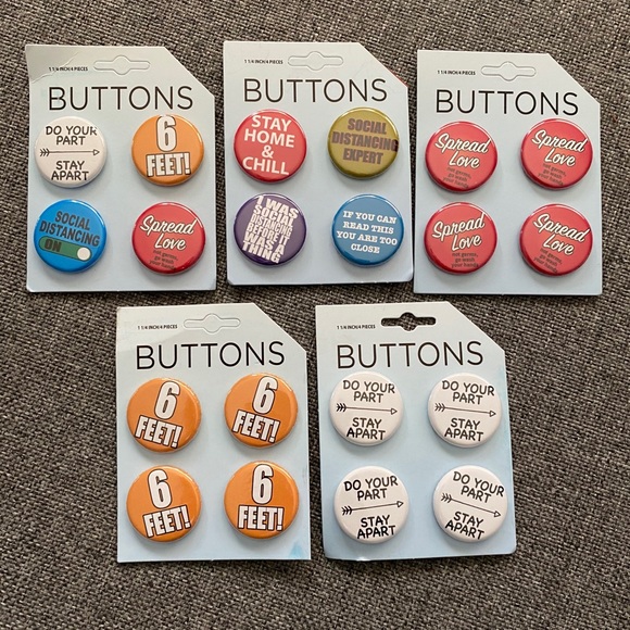 Accessories | Social Distancing Button Set | Poshmark